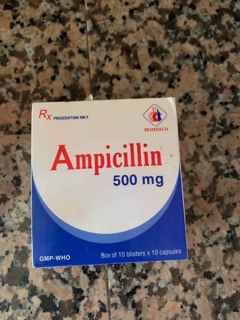 1 box = 100 tablets Ampicillin 500mg - RxViet