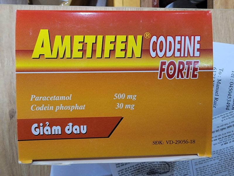 Ametifen Codeine 1 box = 100 tablets - RxViet