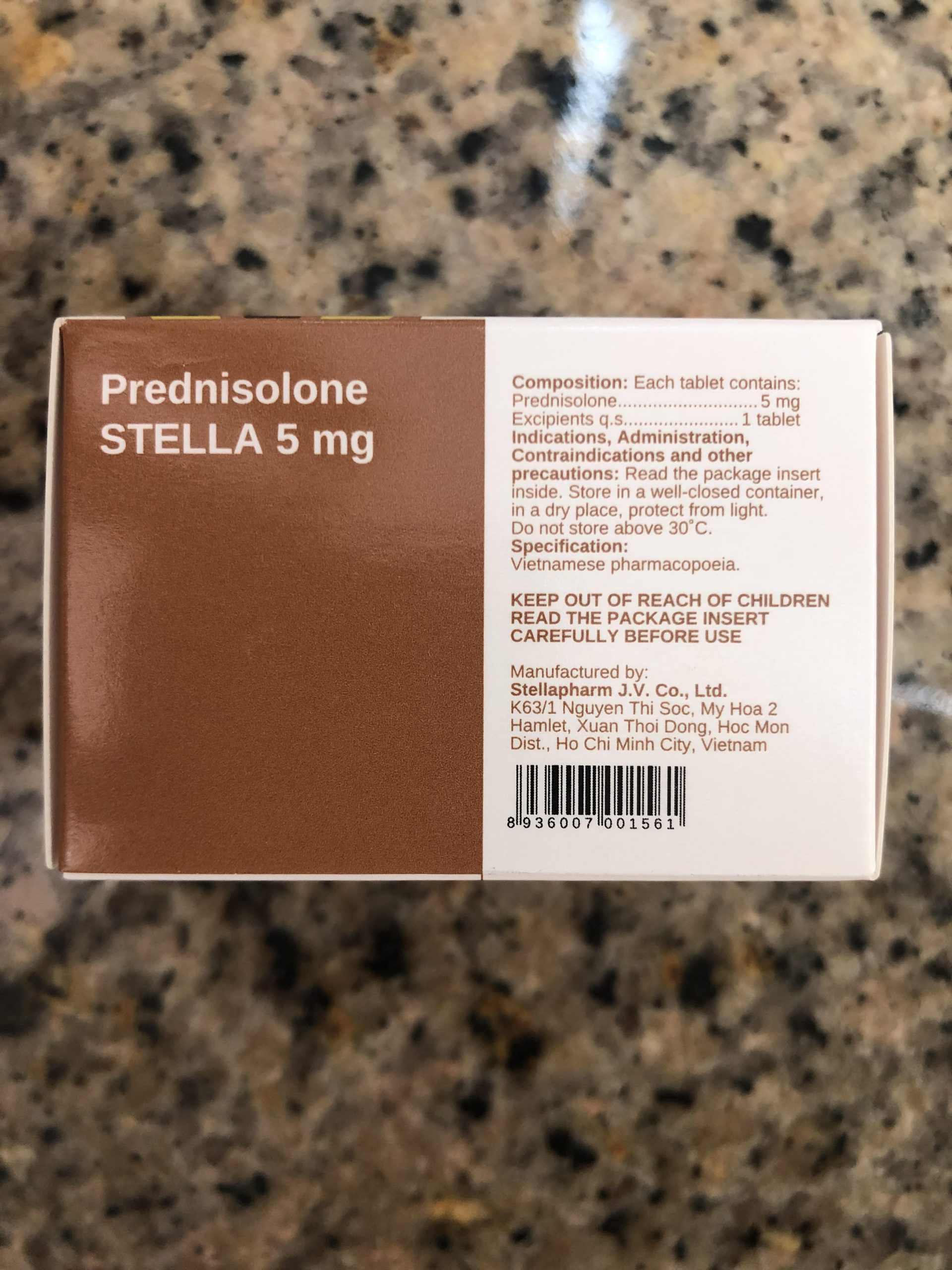 Prednisolone 5mg 1 bottle = 200 tablets - RxViet