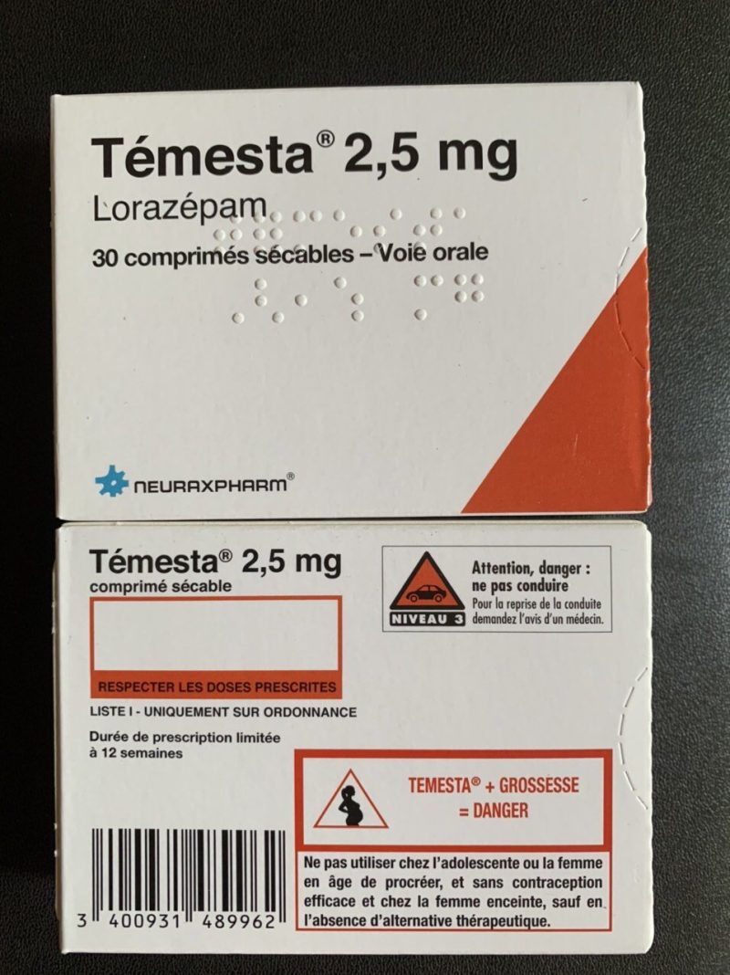 Lorazepam 2.5mg Temesta 1 Box = 30 tablets - RxViet